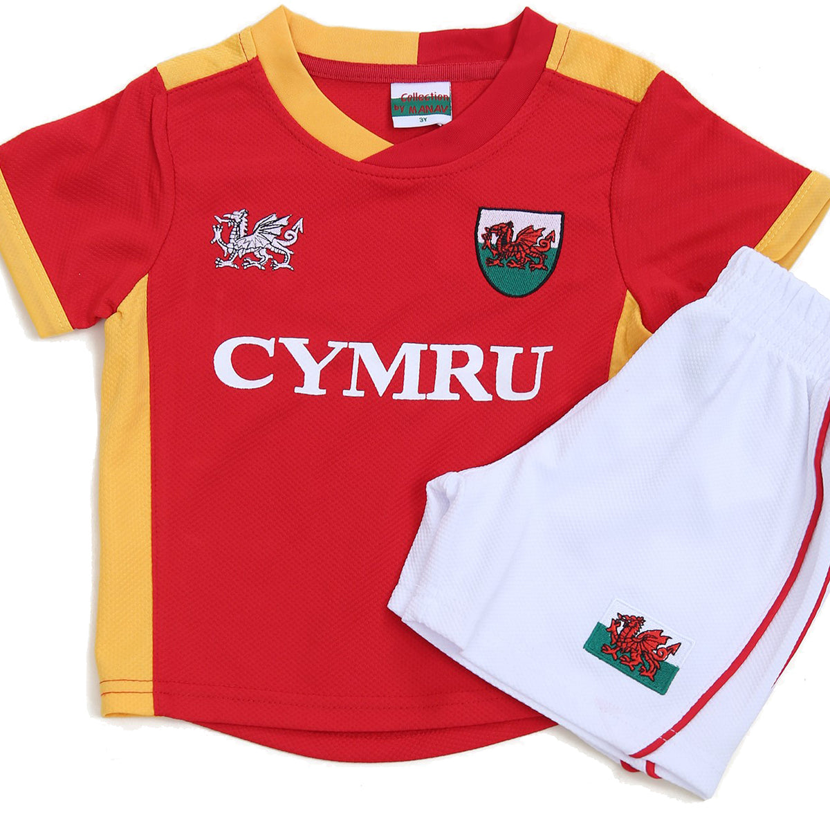 Kids Gold Flash Welsh Football Kit — Just Wales